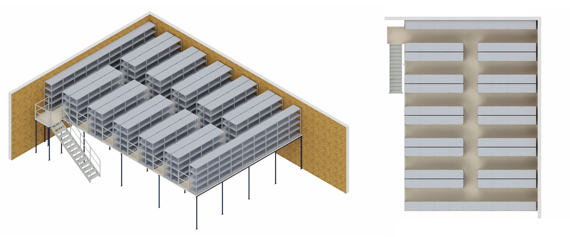 Sæt lagerreolerne på mezzaninen